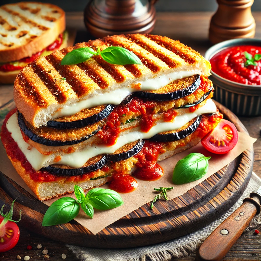 Eggplant Parmigiana Panini – Big Red Food Court
